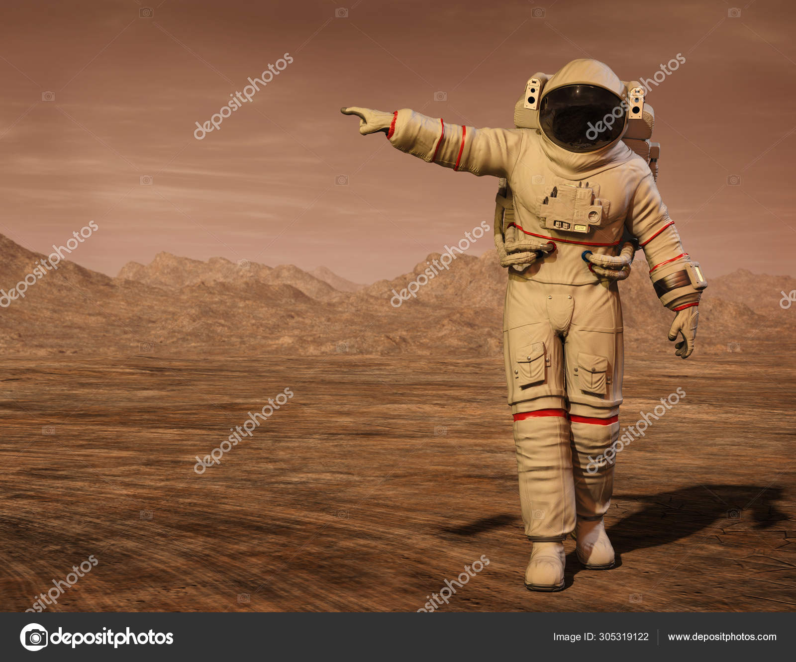 Astronaut Planet Mars Illustration — Stock Photo © Giovanni_Cancemi ...