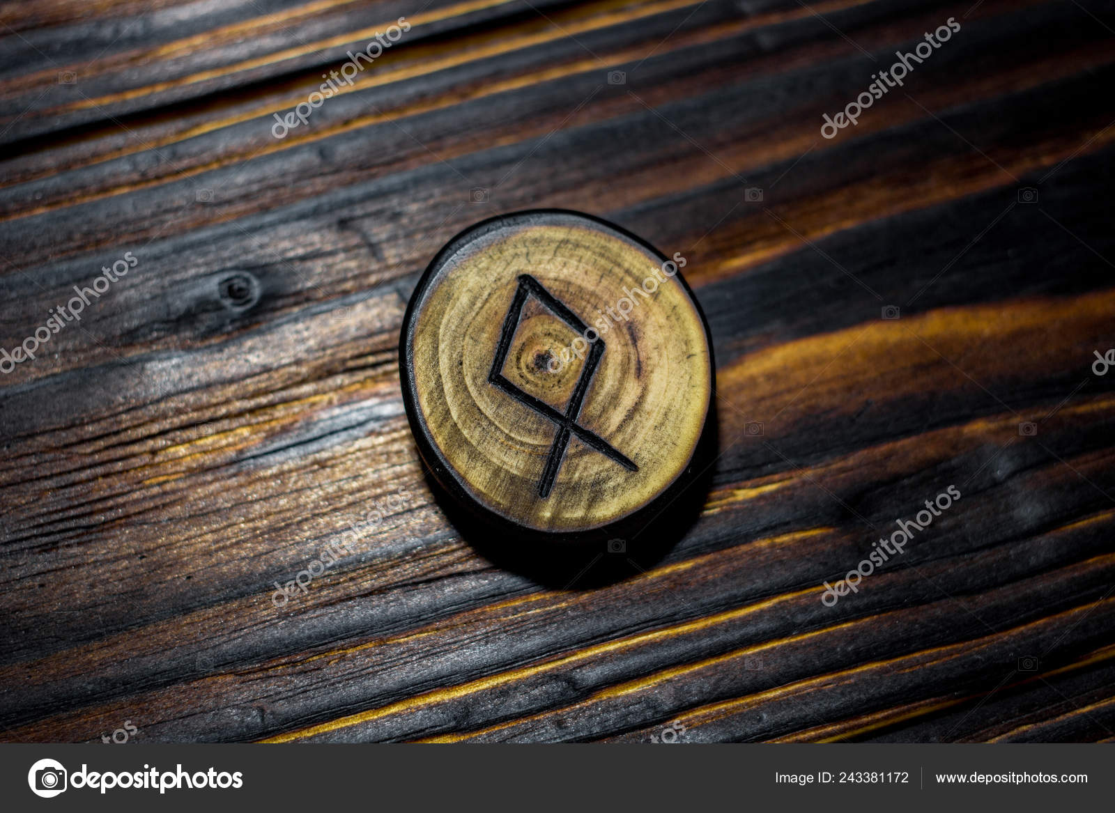 Rune Odal Othala Carved Wood Wooden Background Elder Futhark Stock ...