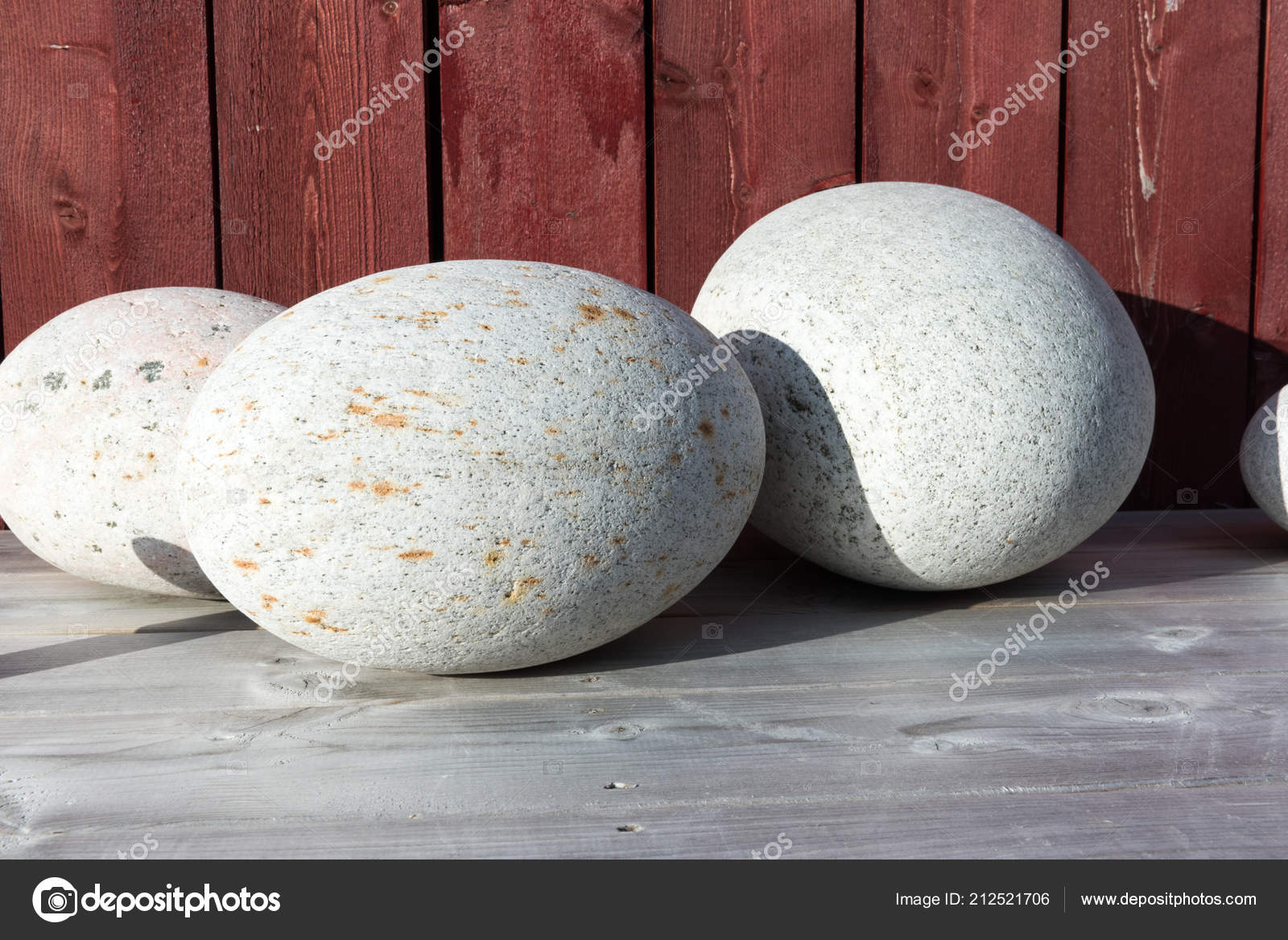 Smooth Stones Wooden Decking Cladding — Stock Photo © essentialimagem ...