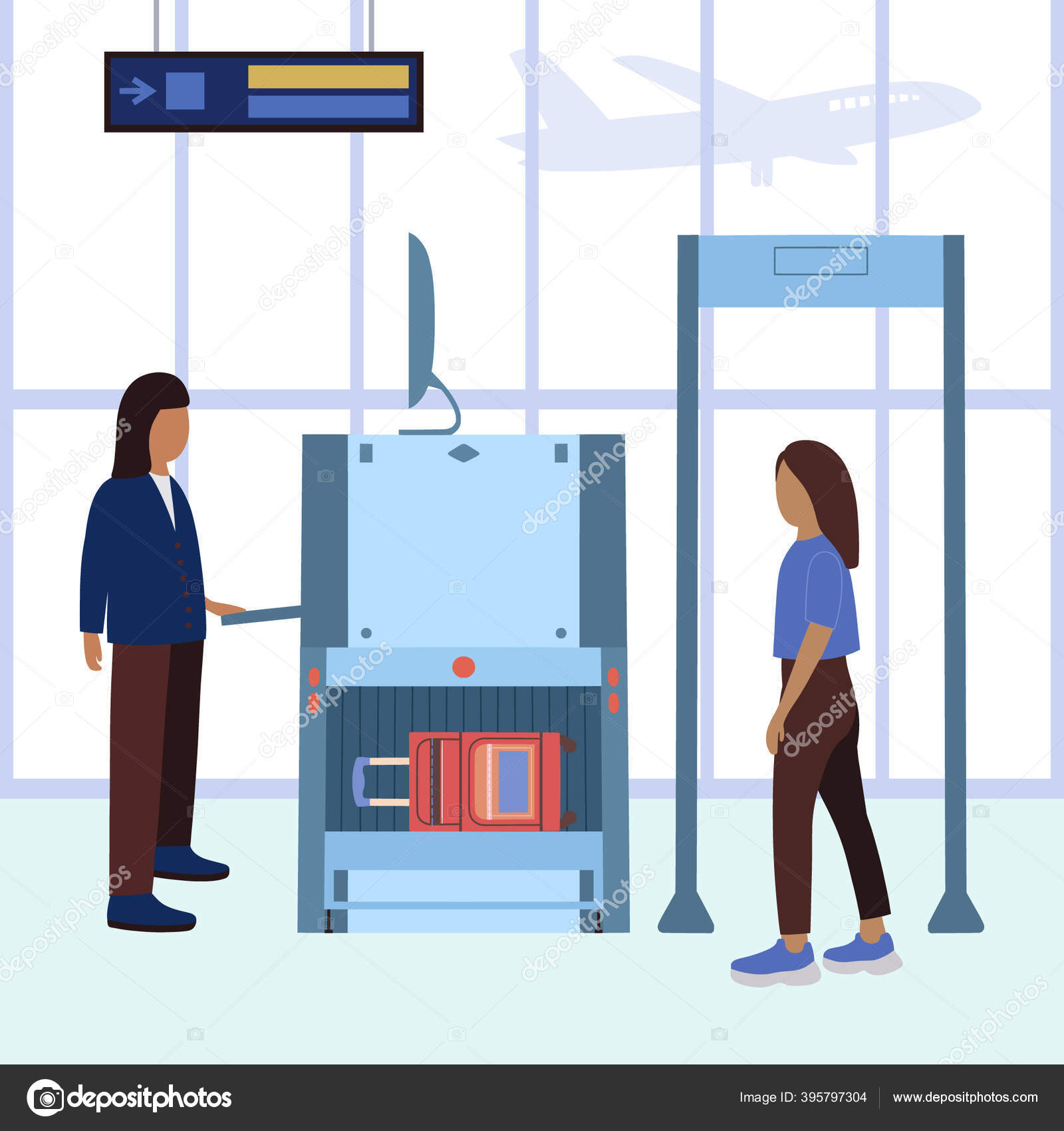 Airport Security Check Clip Art