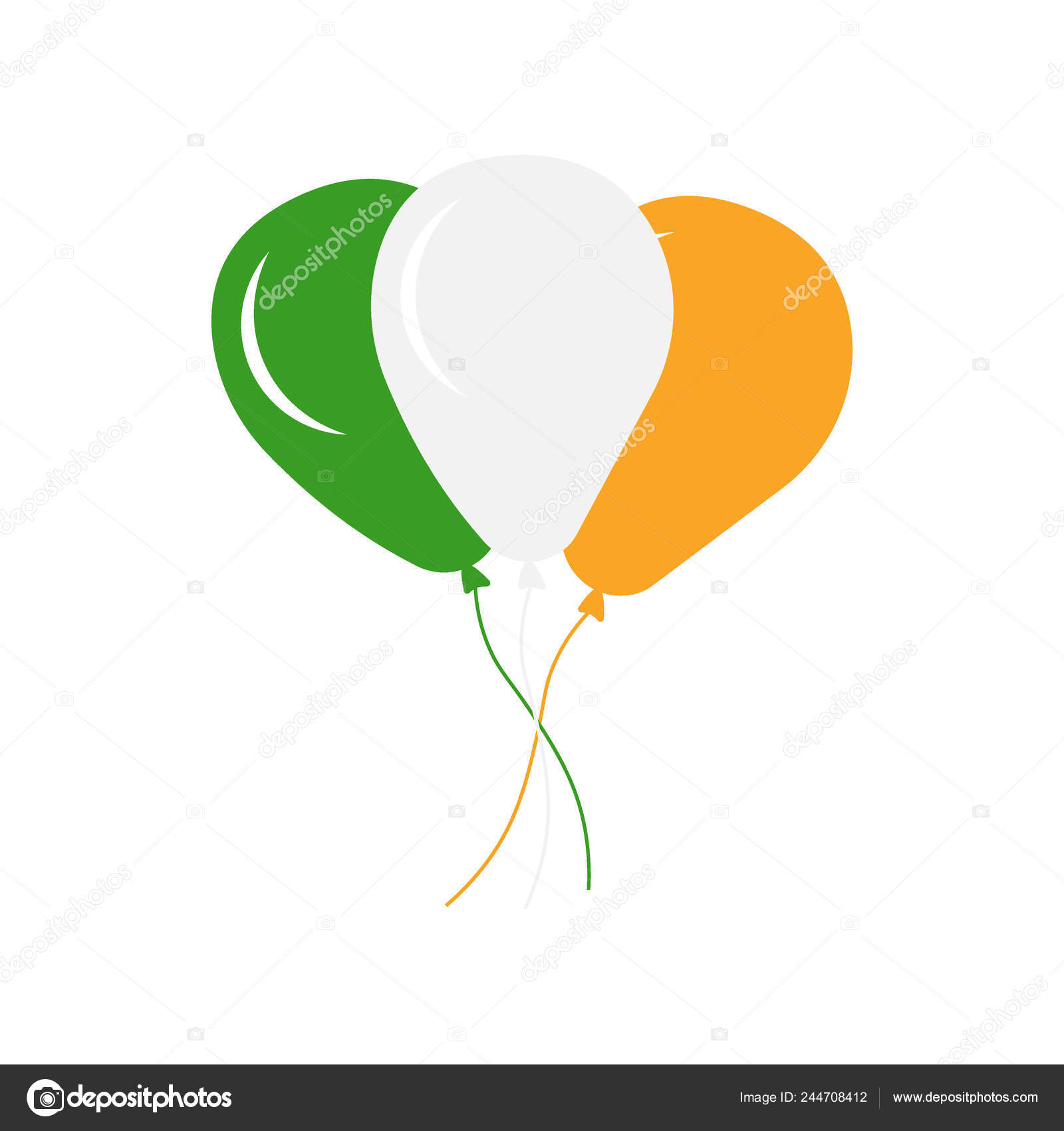 Set Balloons Colors Irish Flag Isolated White Background Illustration ...