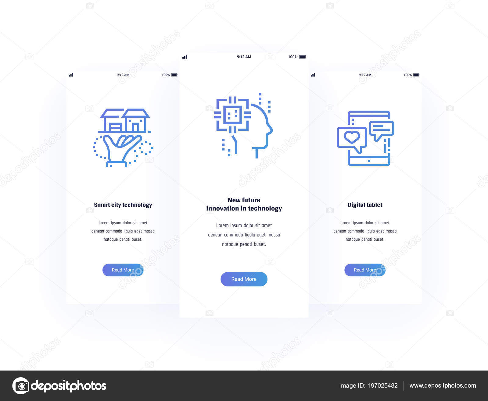 Smart City Technology New Future Innovation Technology Digital Tablet Vertical Stock Vector ...