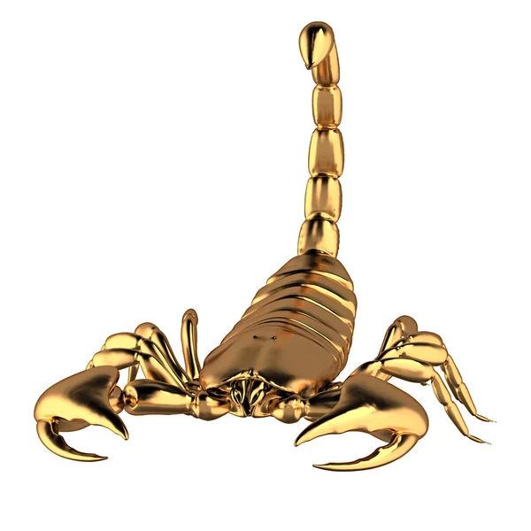 3D illustration of gold scorpion on white background — Stock Photo ...