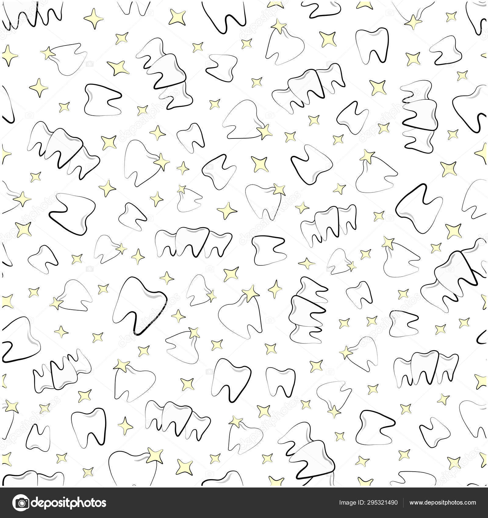 Teeth Pattern Vector Dentist Illustration Health Treatment Seamless ...