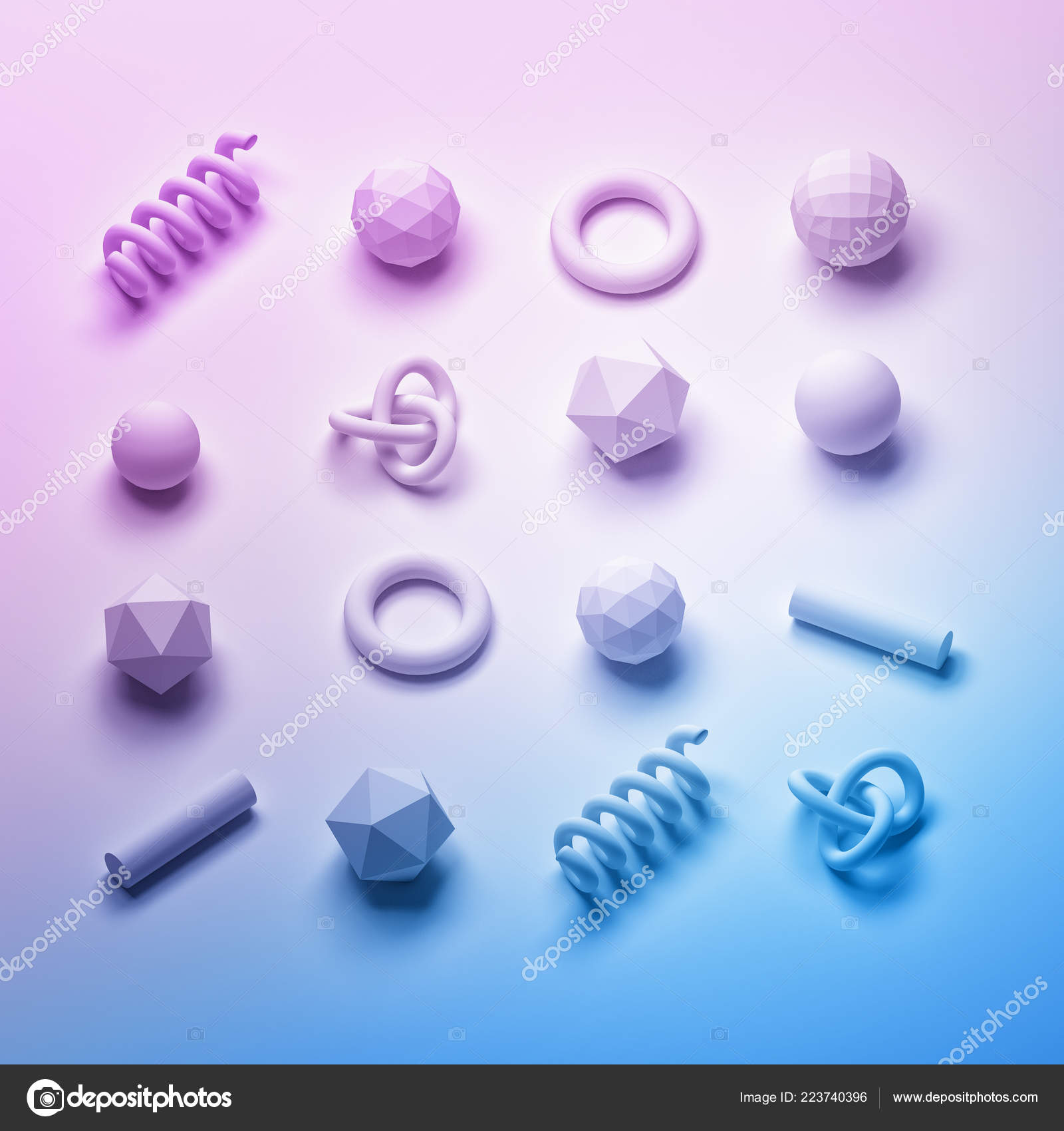 Tinted Image White Plane Geometric Primitives Render Various Geometric ...