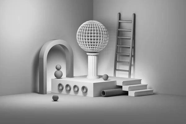 Complex composition with geometric shapes Stock Photo by ©DariaRen ...