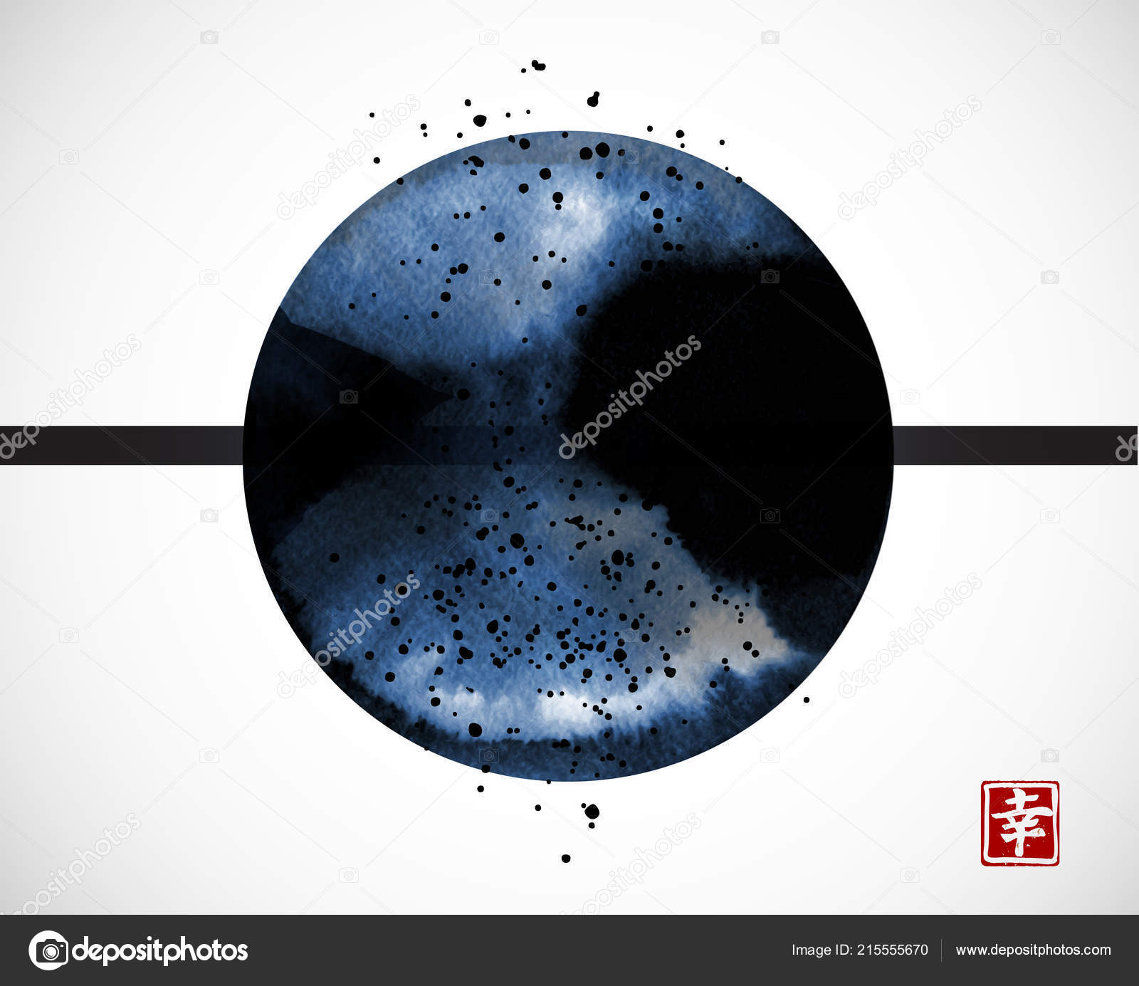Abstract Ink Wash Painting Copy Space Stock Vector by ©Elinacious 215555670