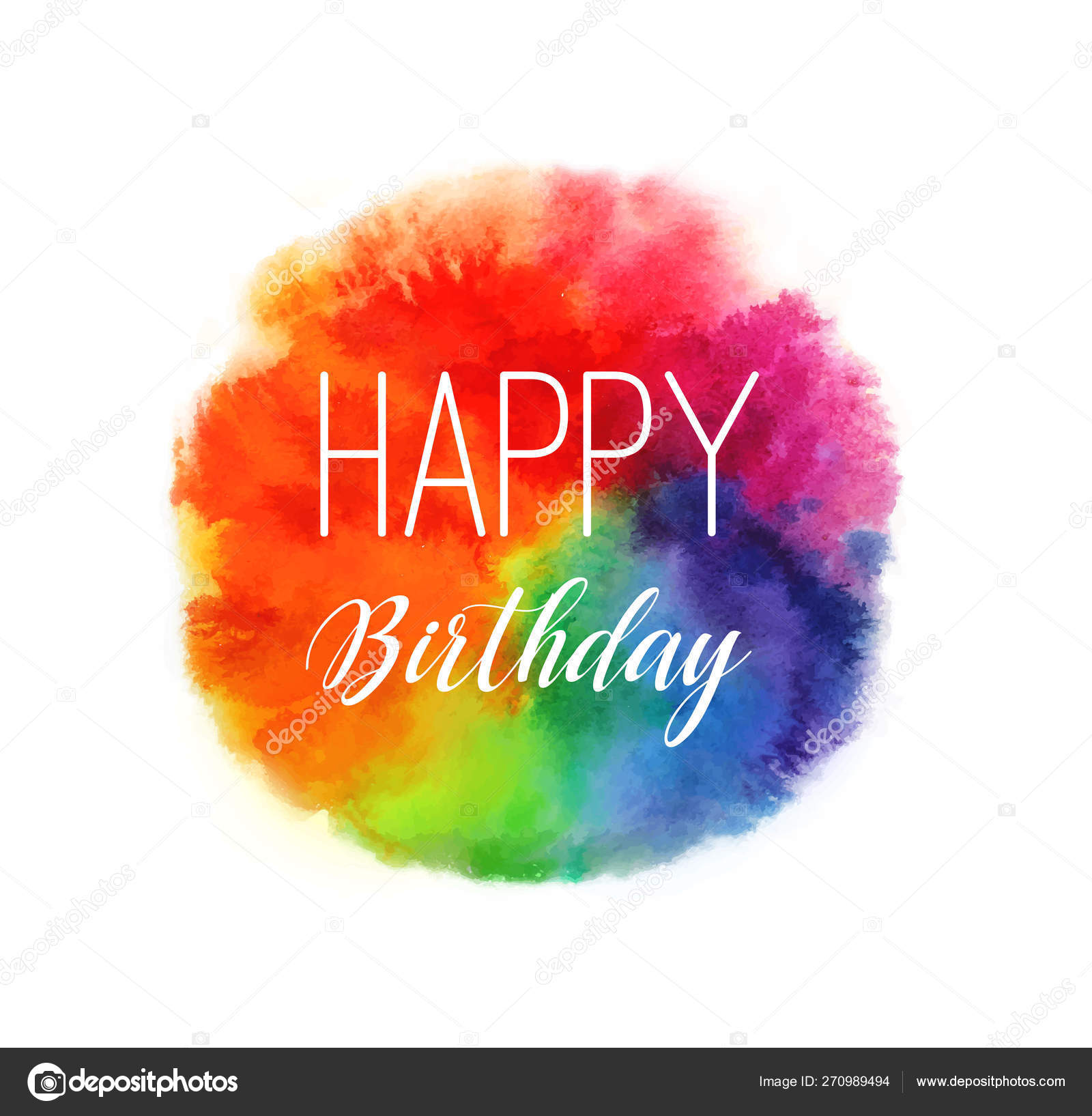 Colorful Happy Birthday Greeting Card Vector Illustration Stock Vector ...