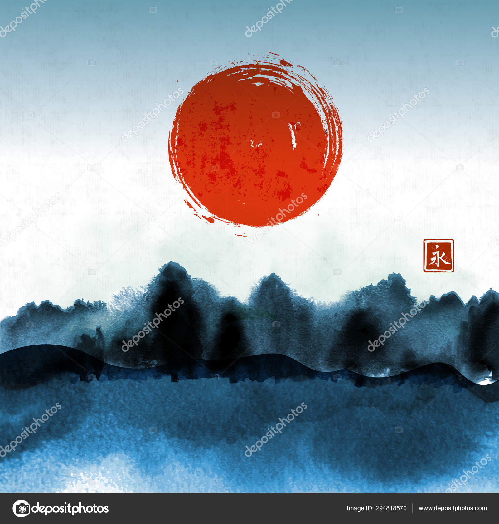 Traditional Japanese Art Moon