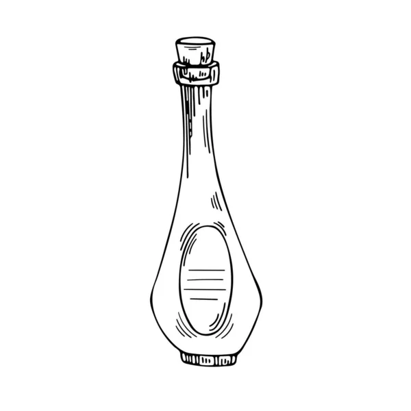 Vector Element White Background Illustration Bottle Potion Black White ...