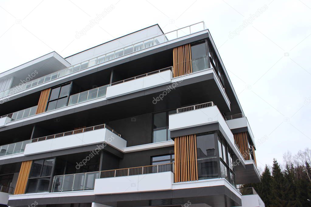 construcción de edificios residenciales modernos. la combinación de ...