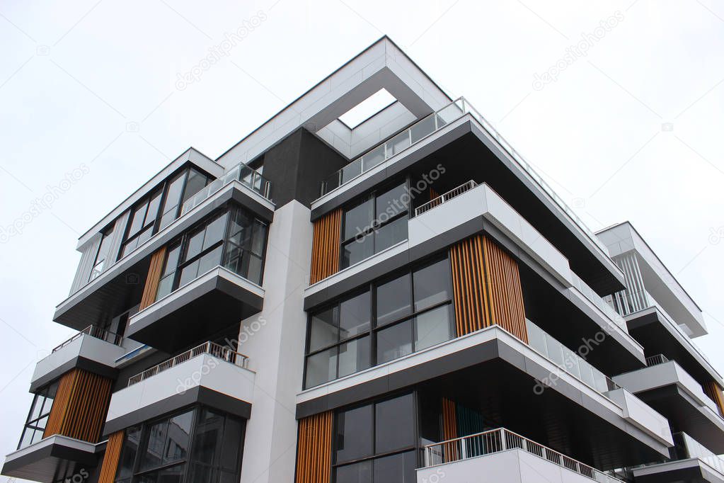 construcción de edificios residenciales modernos. la combinación de ...