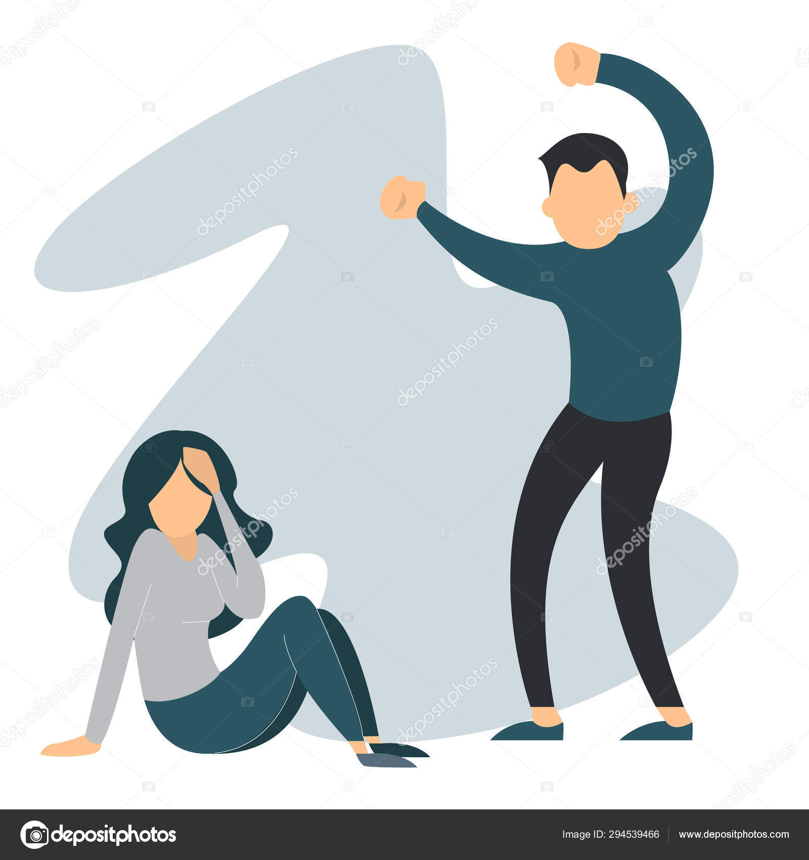 Man Yelling At Woman Crying Cartoon