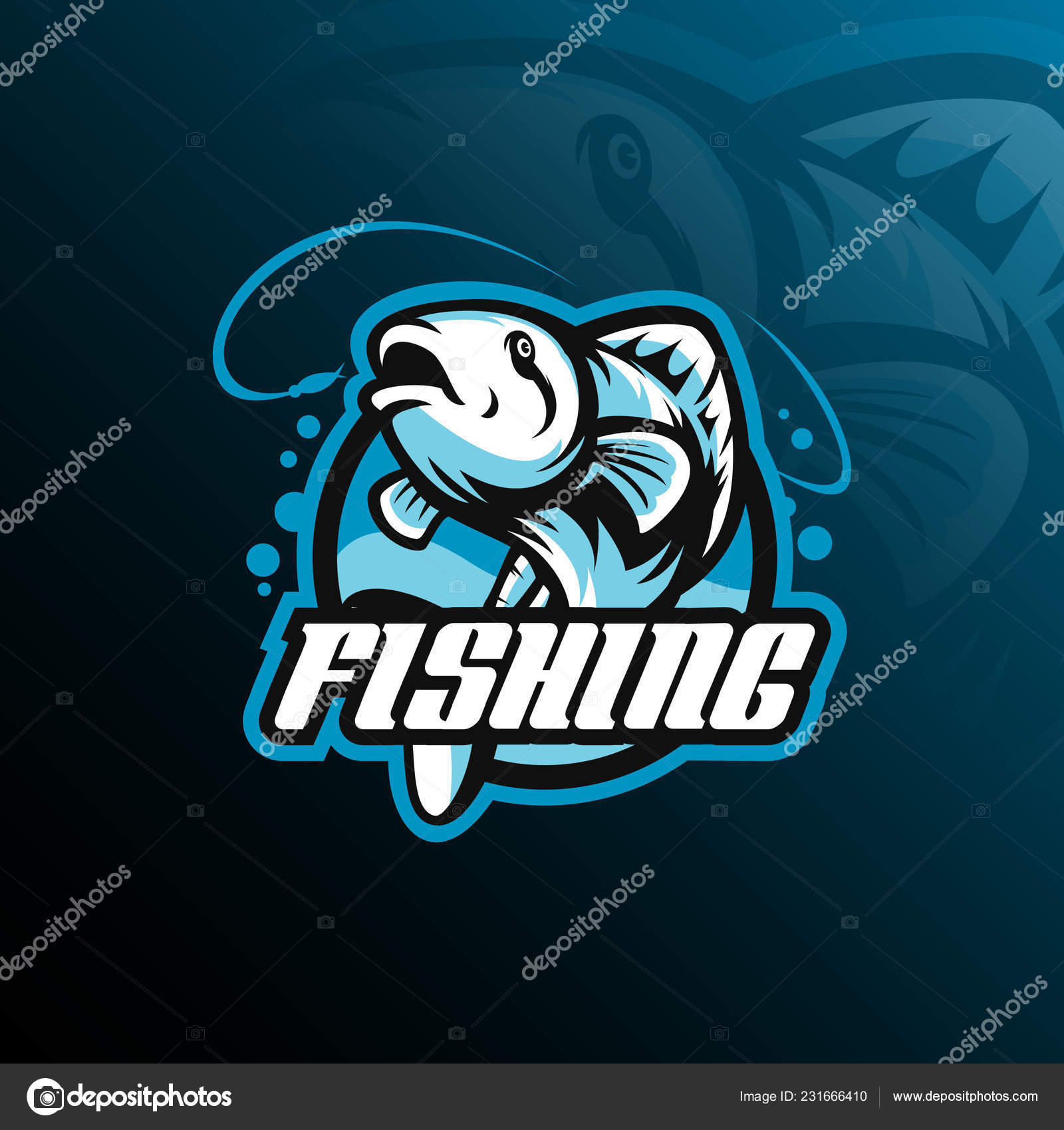 Fish Mascot Logo Design Vector Modern Illustration Concept Style Badge ...