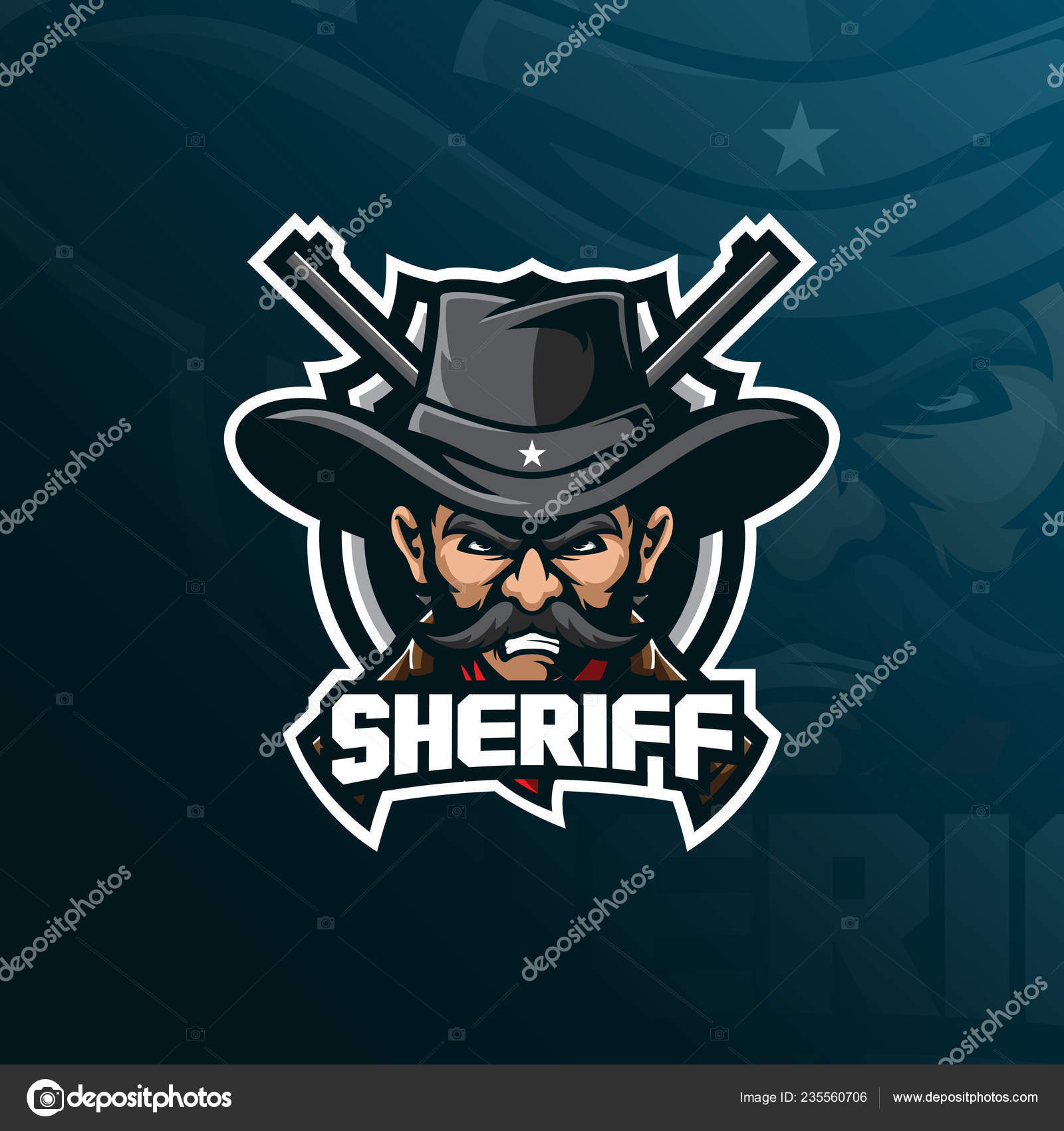 Sheriff Mascot Logo Design Vector Modern Illustration Concept Style ...
