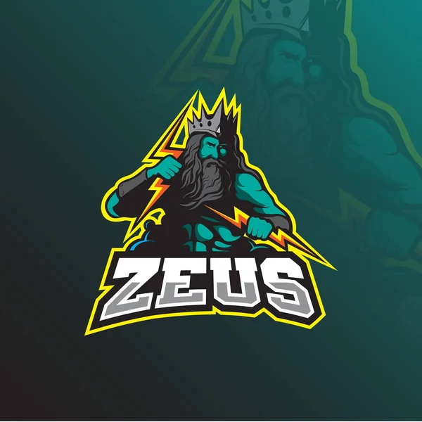 vector de dise o del logotipo de la mascota zeus con un moderno estilo ...