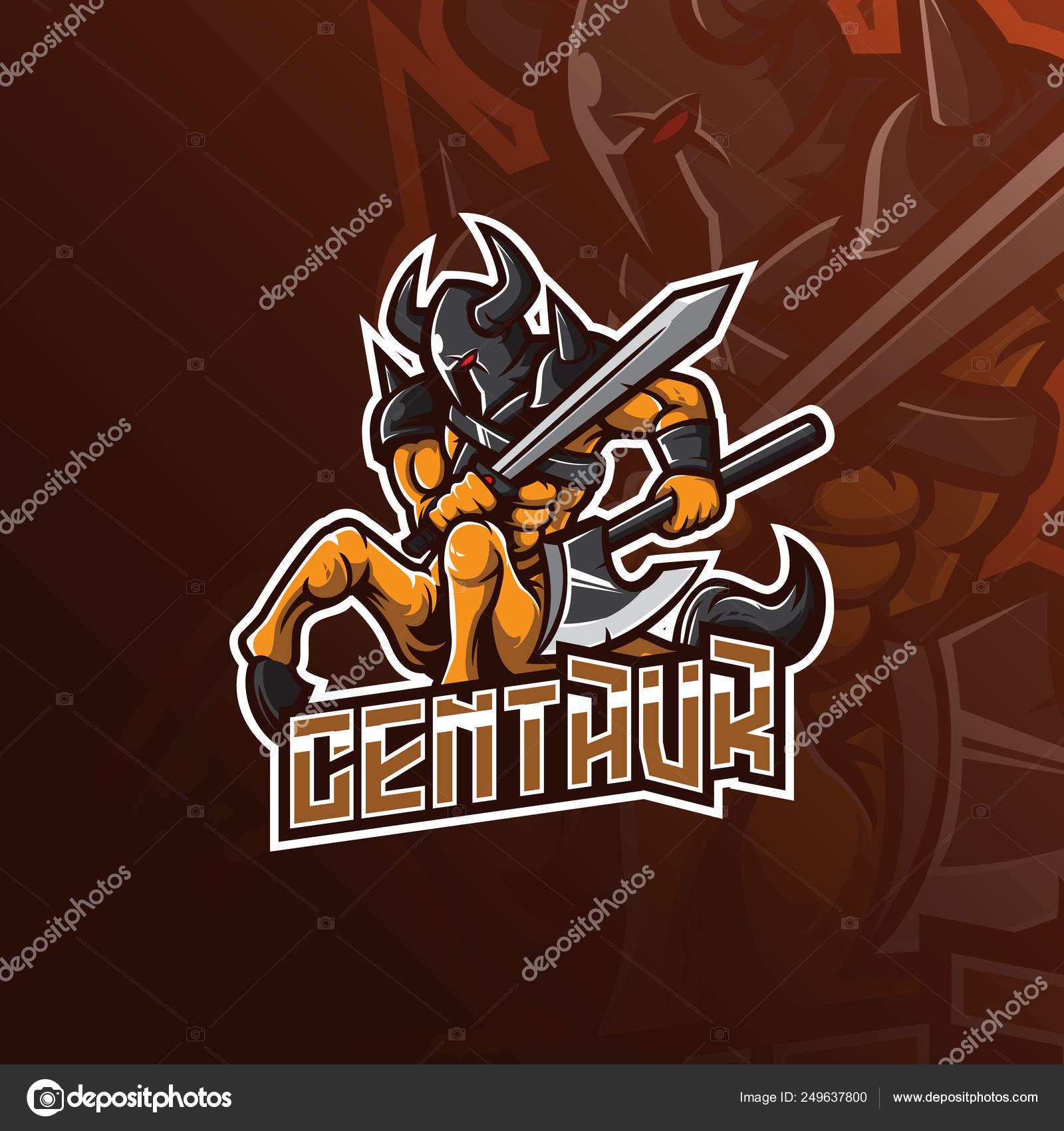 Centaur knight vector mascot logo design with modern illustratio Stock ...