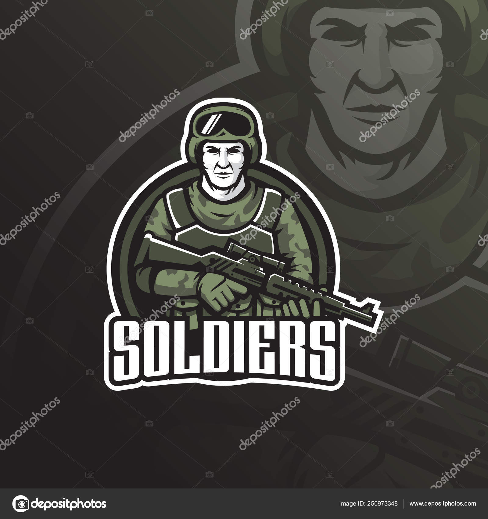 Soldier vector mascot logo design with modern illustration conce Stock ...