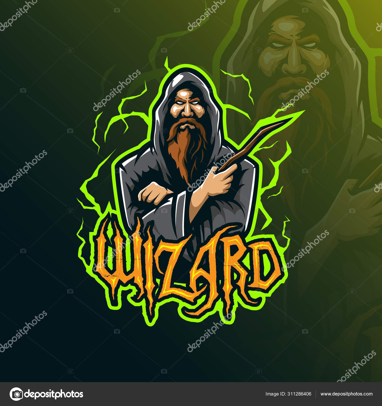 Wizard mascot logo design vector with modern illustration concep Stock ...