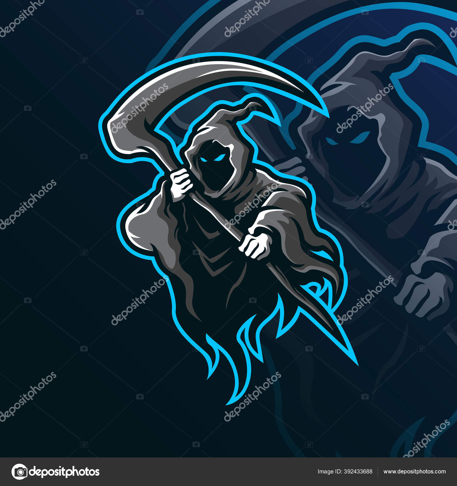 Reaper Mascot Logo Design Vector Modern Illustration Concept Style ...