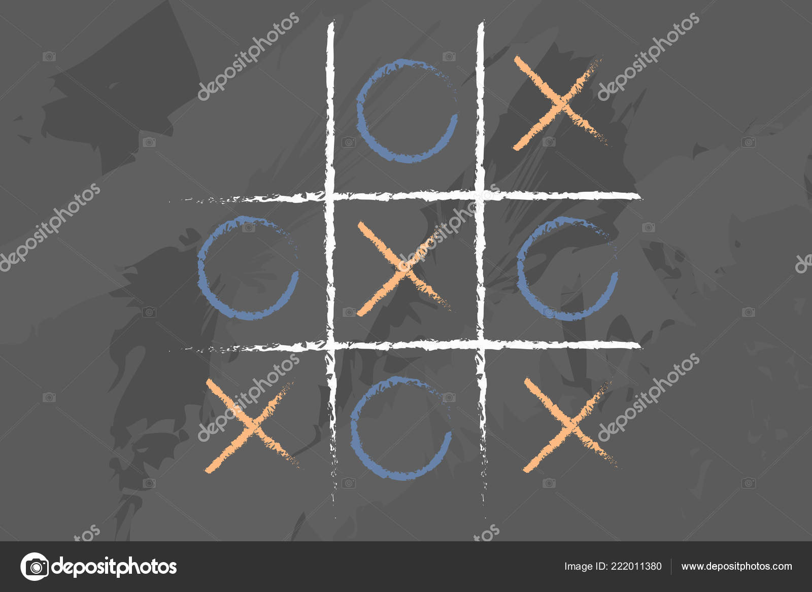 Grid Tick Tack Toe Game Gray Ground Strategy Concept Eps Stock Vector ...