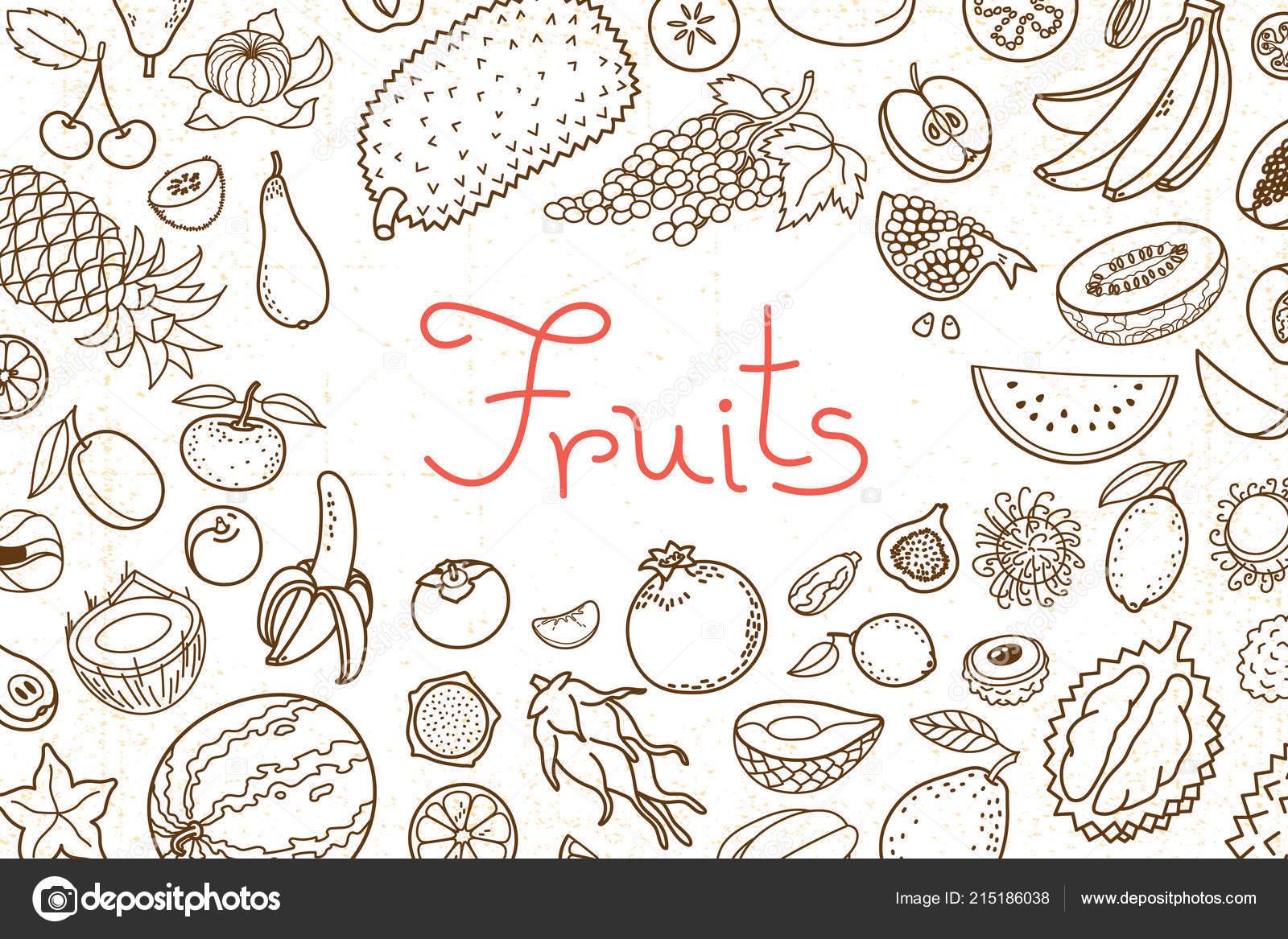 Background with various fruits and an inscription for menu design ...