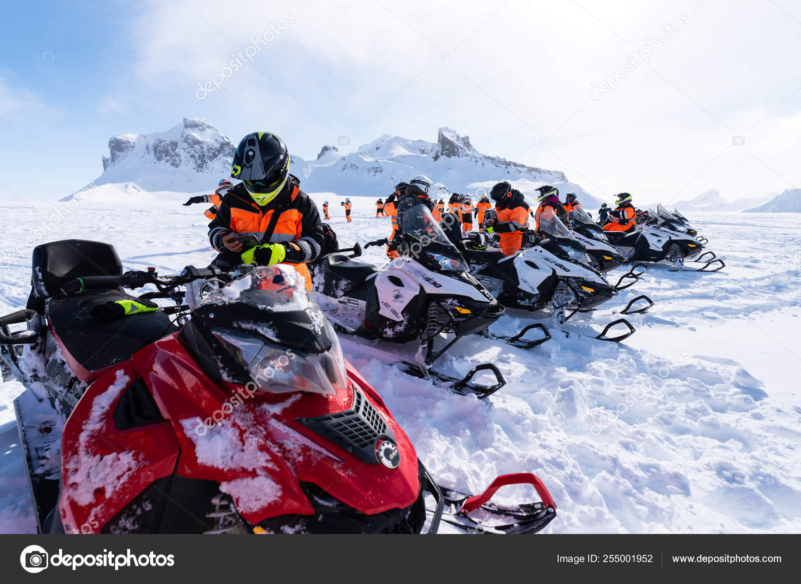 Snow mobile in Iceland gracier — Stock Photo © apichartham #255001952
