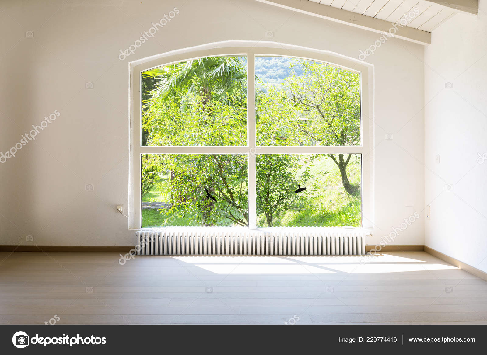 Arched Window Overlooking Garden Nobody Stock Photo by ©Zveiger 220774416