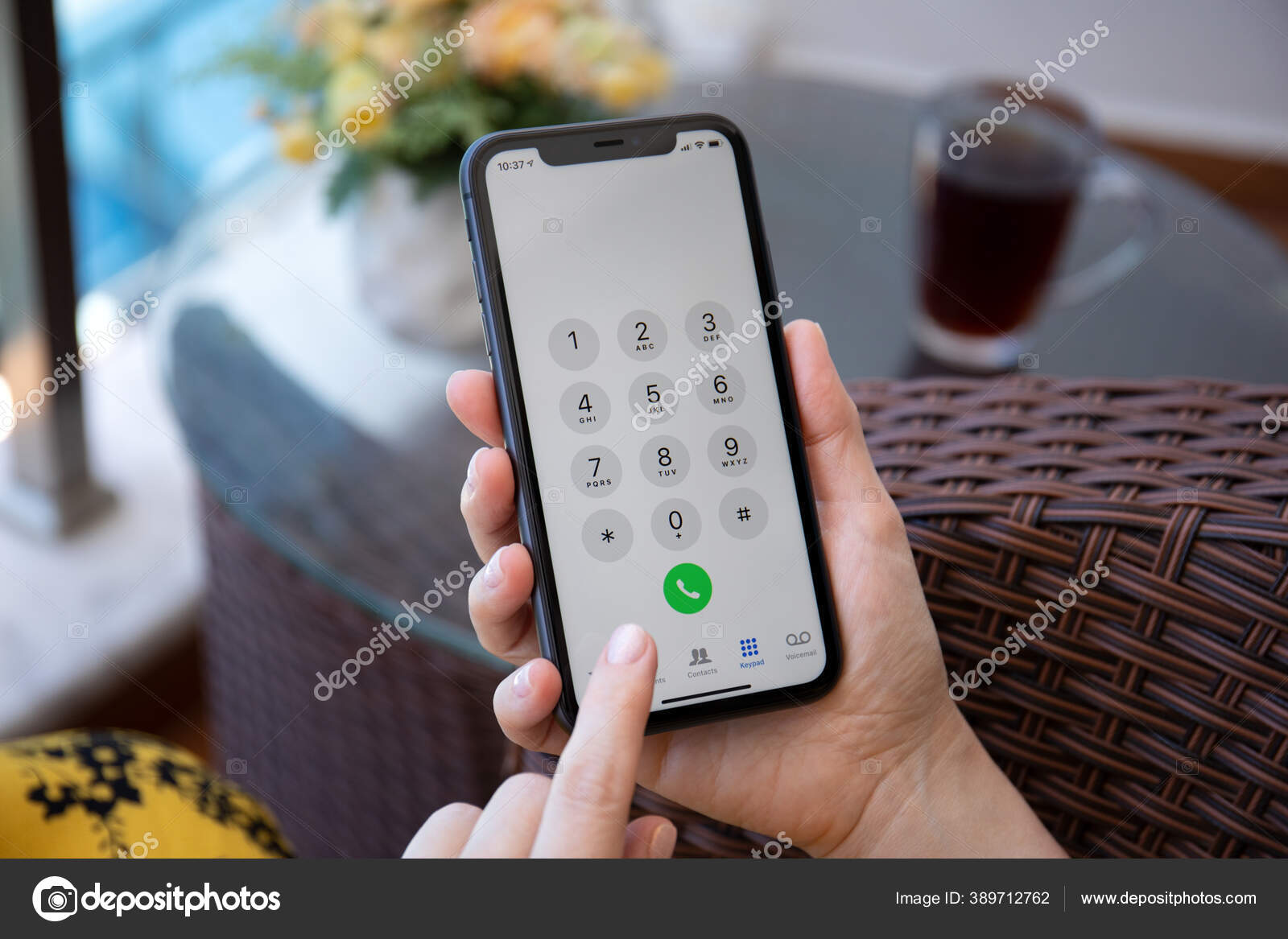 Alanya Turkey June 2020 Woman Hand Holding Iphone Call Number – Stock ...