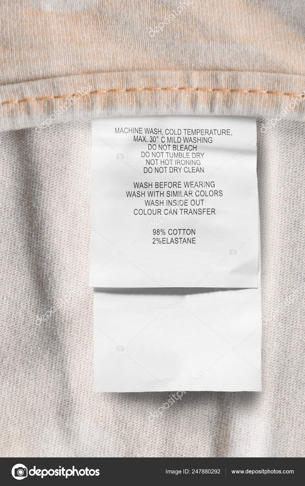 Care and composition label — Stock Photo © Tarzhanova #247880292