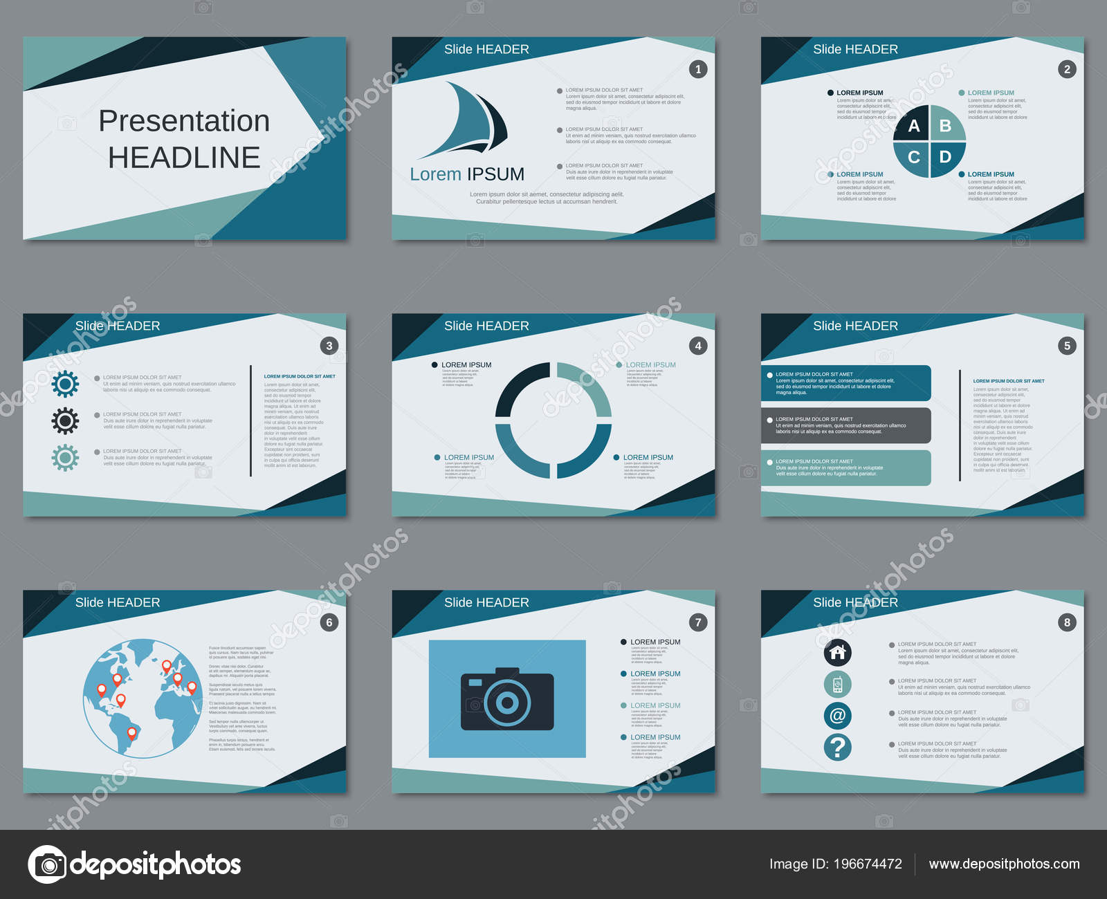 Professional Business Presentation Slide Show Vector Design Template ...