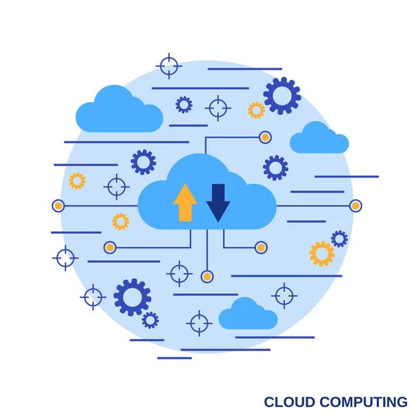 Cloud Computing Network Data Processing Flat Isometric Vector Concept Illustration Vector de ...