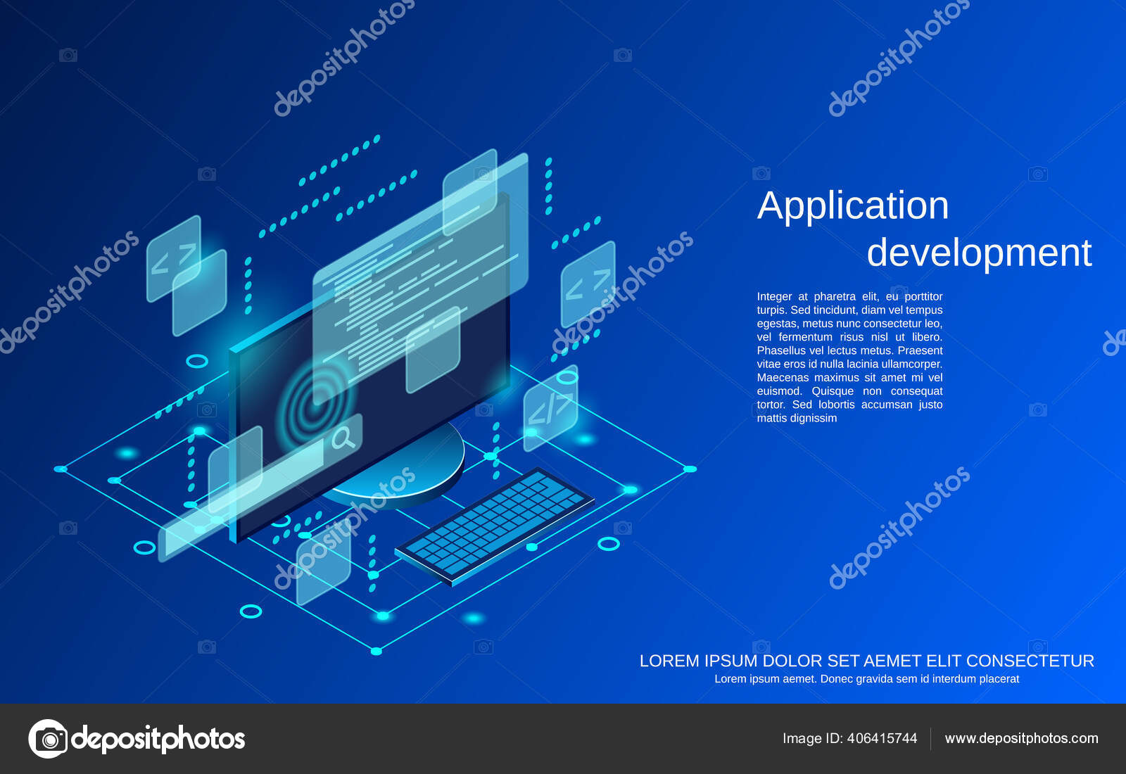 Application Development Program Coding Flat Isometric Vector Concept Illustration Stock Vector
