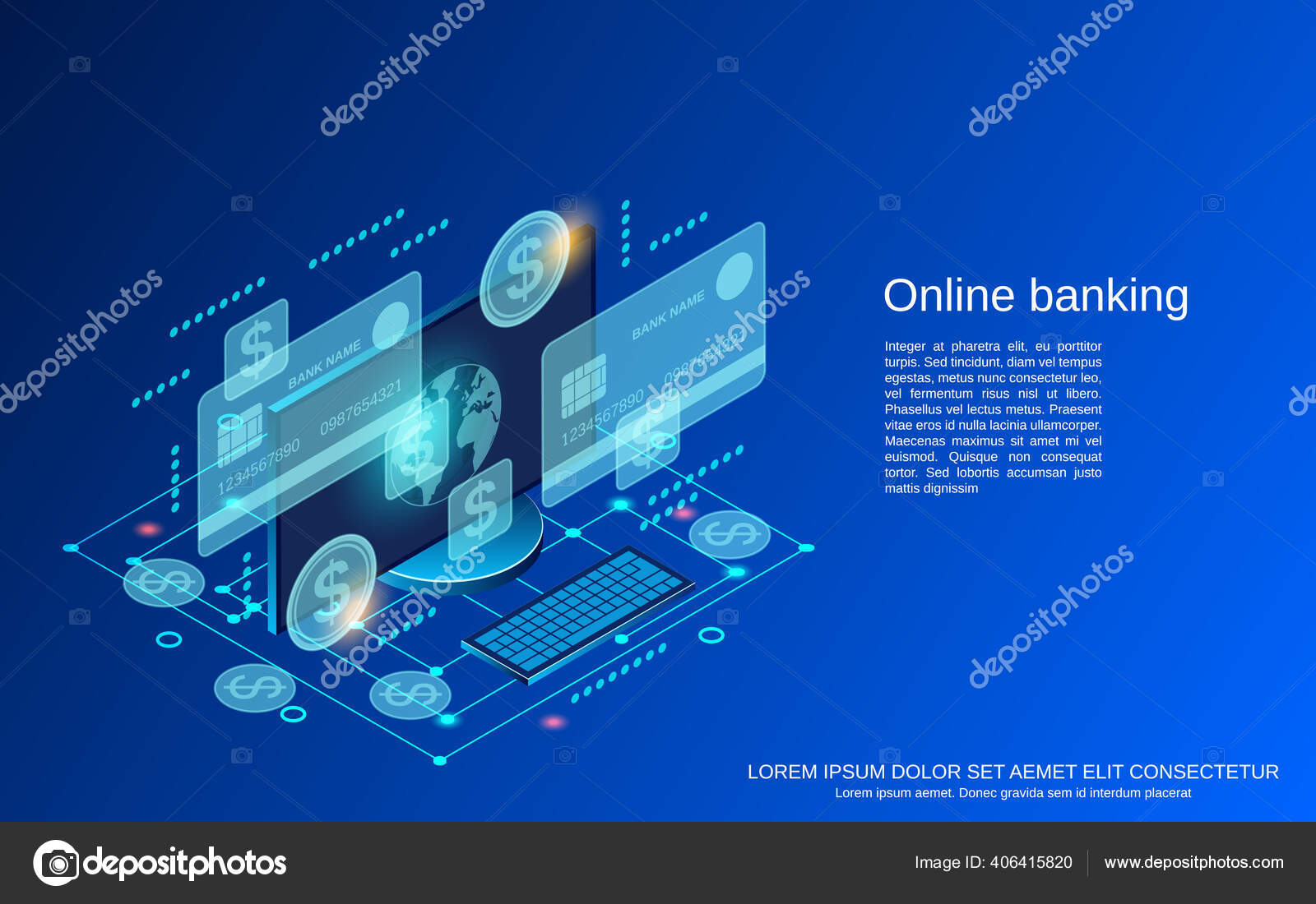 Online Banking Money Transfer Financial Transaction Flat Isometric ...