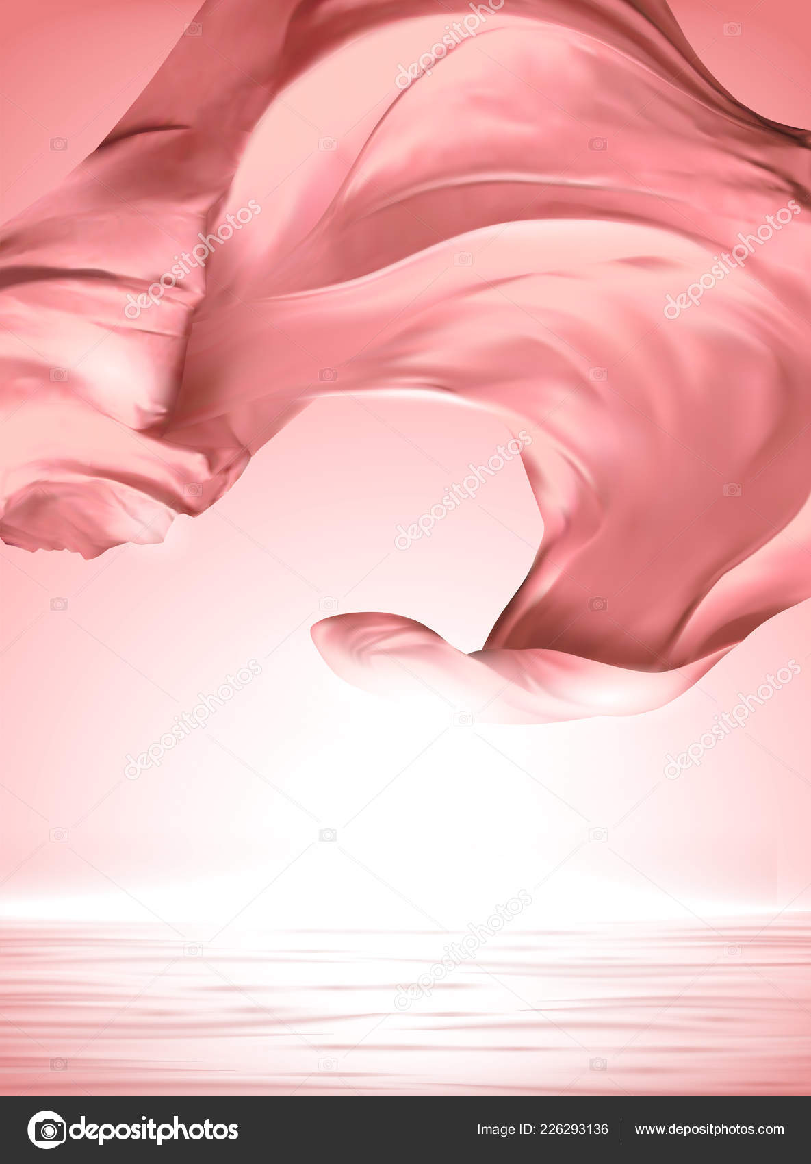 Pink Satin Flying Air Water Surface Illustration Stock Vector Image by ...