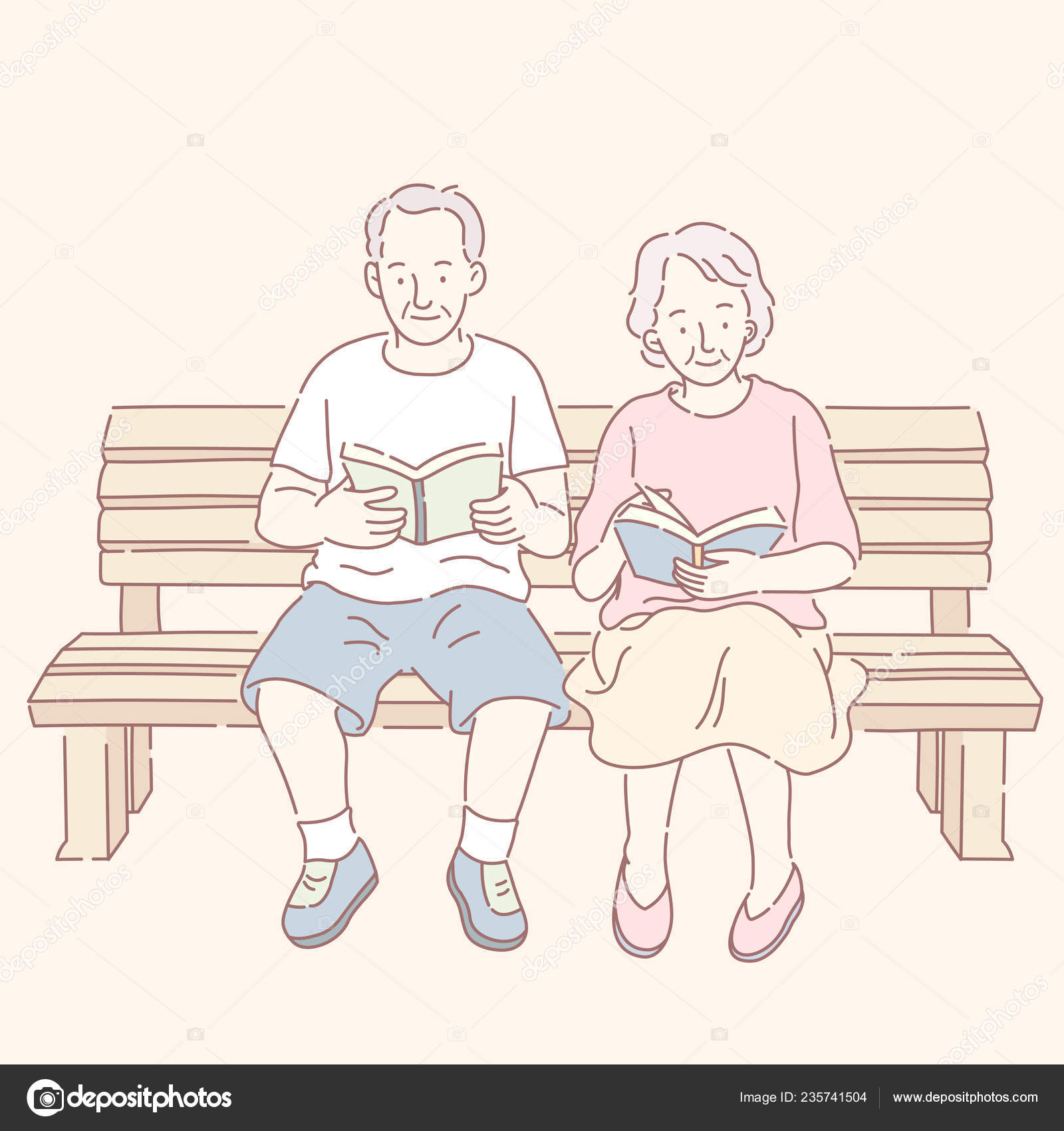 Two Lovers Sitting On A Park Bench Drawing