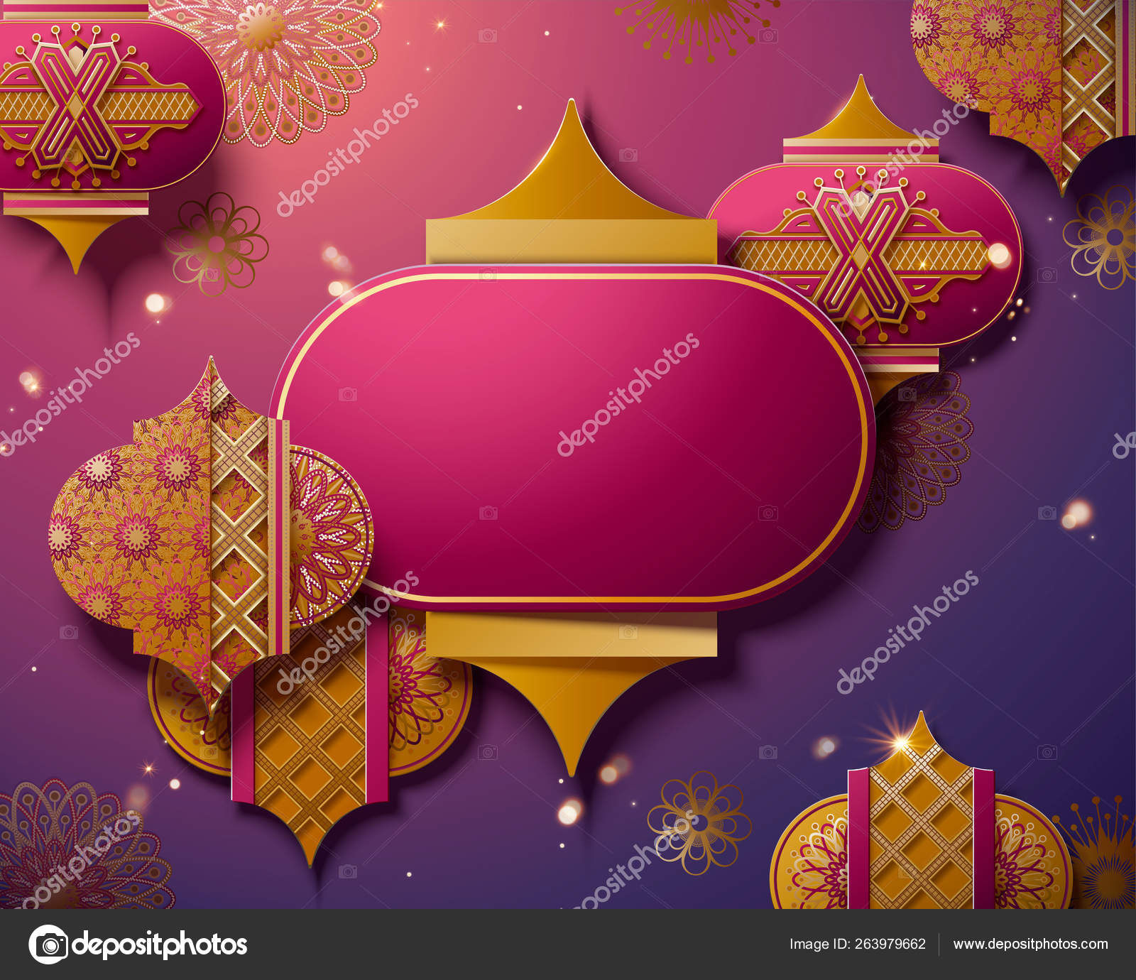 Ramadan with paper art fanoos Stock Vector Image by ...