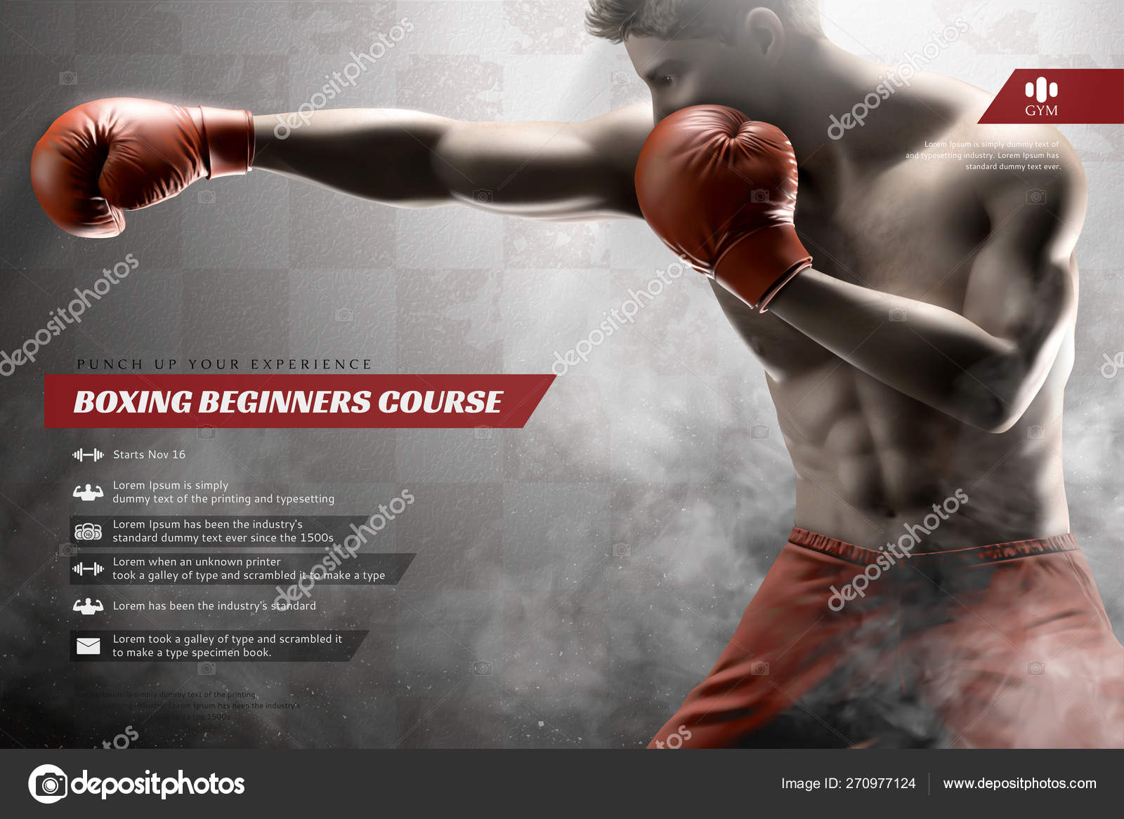 Boxing course ads Stock Vector Image by ©RollingStonesStudio #270977124