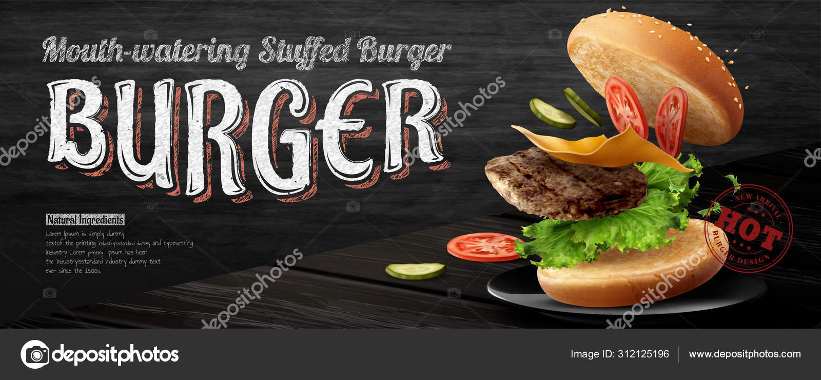 Delicious hamburger banner ads Stock Vector by ©RollingStonesStudio ...
