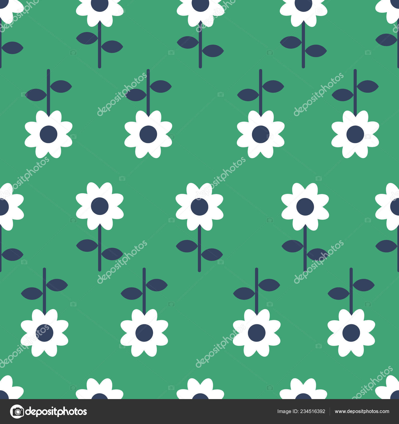Vector Folk art seamless pattern background - Scandinavian, Nordic ...