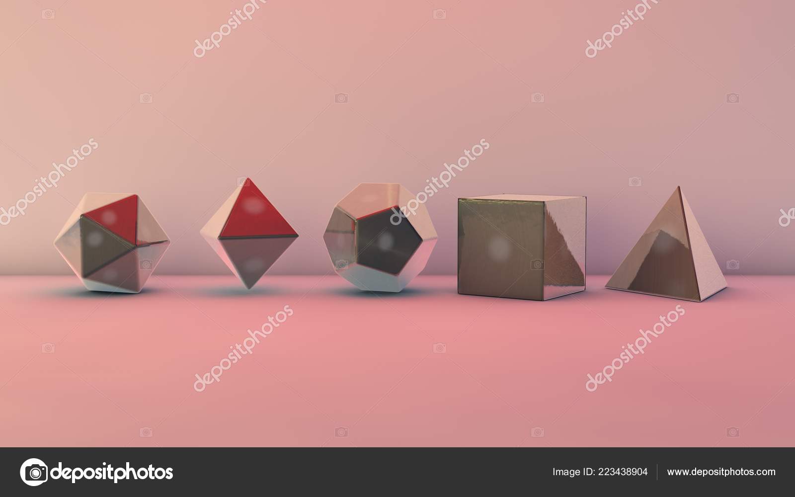 Set Geometric Shapes Studio Polyhedra Five Platonic Solids Idea ...