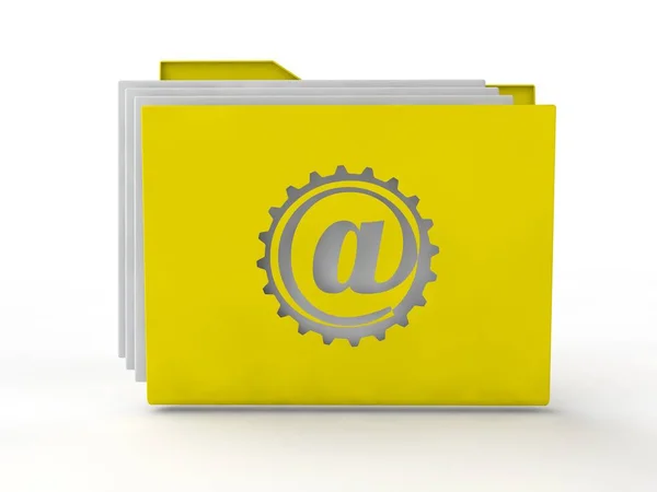 Yellow Envelope Email Symbol Attached Files Sign Dog Cog Envelope Stock ...