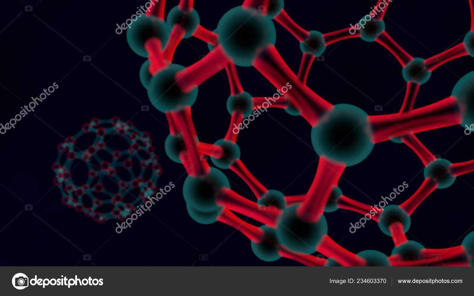 Illustration Red Balloon Molecules Graphene Crystal Lattice Idea ...