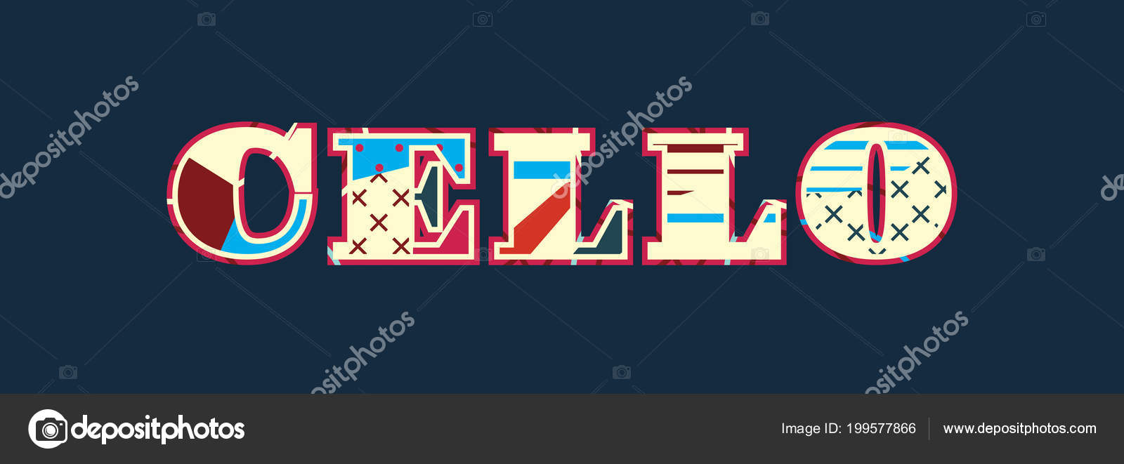 Word Cello Concept Written Colorful Abstract Typography Vector Eps ...