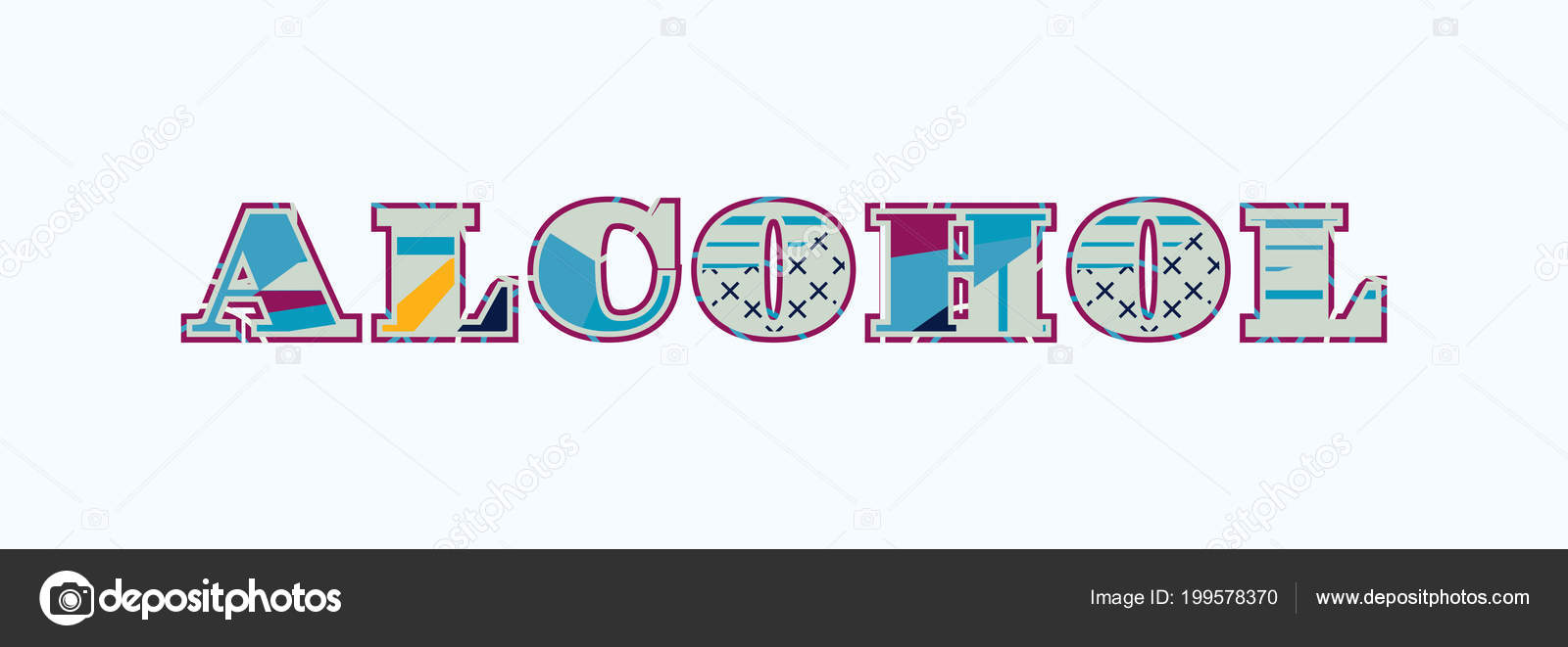 Word Alcohol Concept Written Colorful Abstract Typography Vector Eps ...
