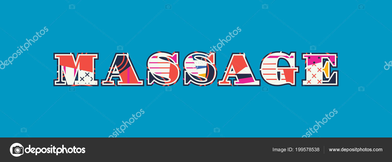 Word Massage Concept Written Colorful Abstract Typography Vector Eps ...