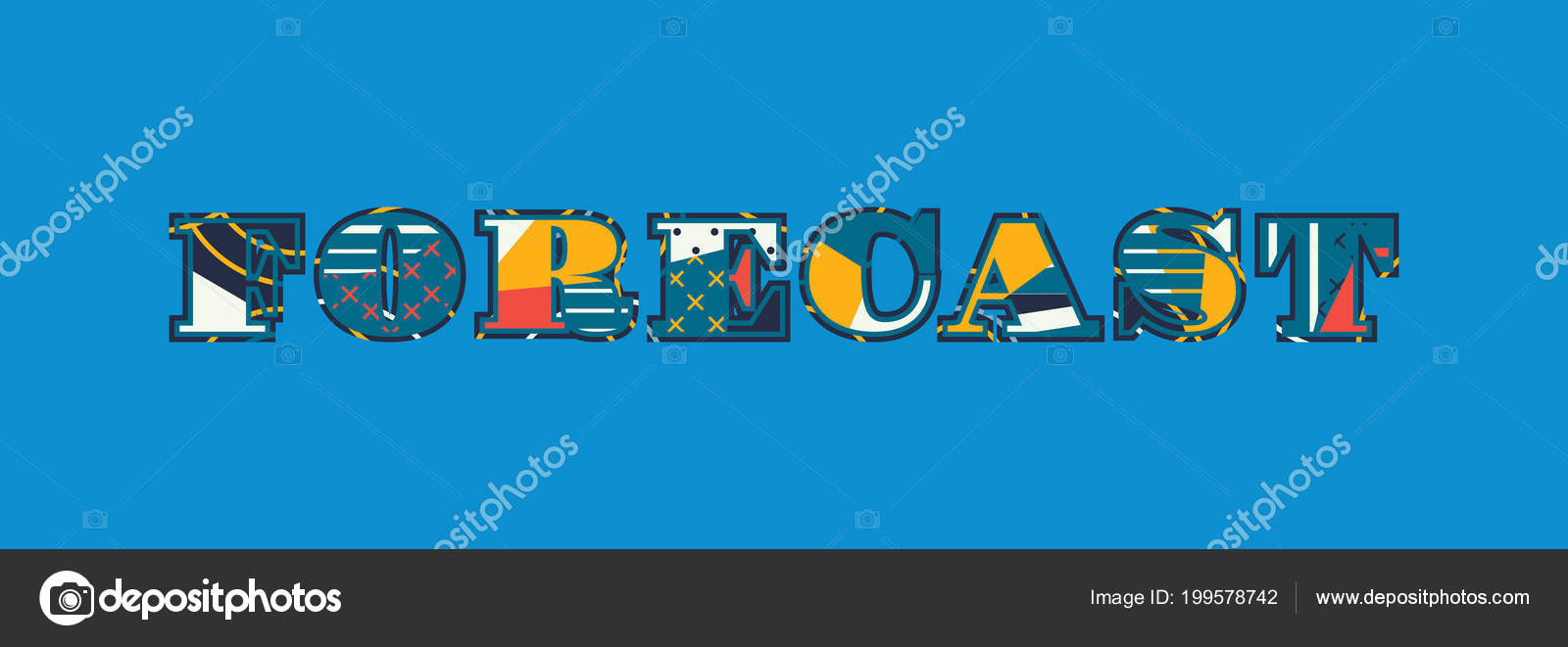 Word Forecast Concept Written Colorful Abstract Typography Vector Eps ...