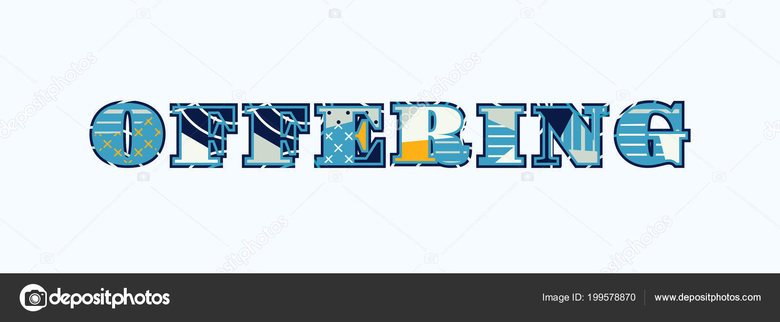 Word Offering Concept Written Colorful Abstract Typography Vector Eps ...