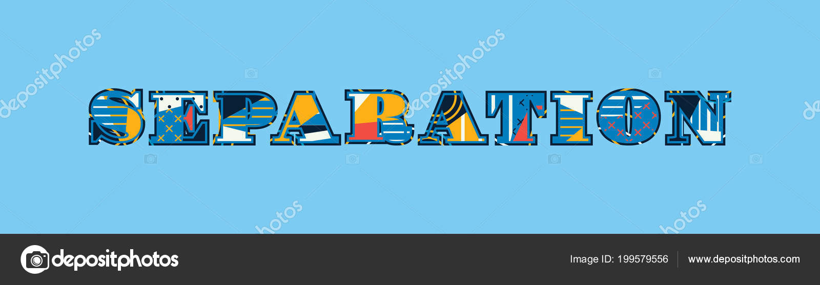 Word Separation Concept Written Colorful Abstract Typography Vector Eps ...