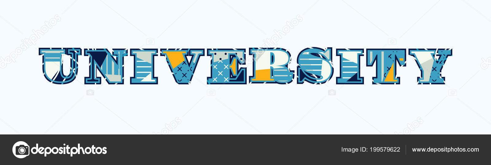 Word University Concept Written Colorful Abstract Typography Vector Eps ...